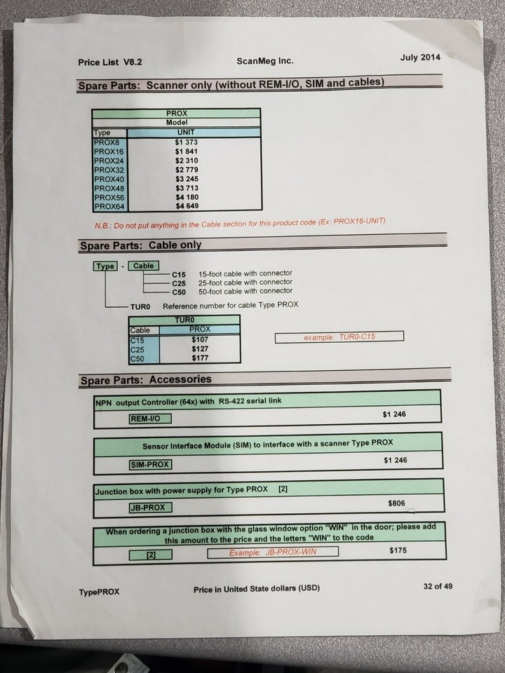 ScanMeg BBS48-STD Model Baby-S Photo Eye Scanners w/Cable(TUR0-C15 ...