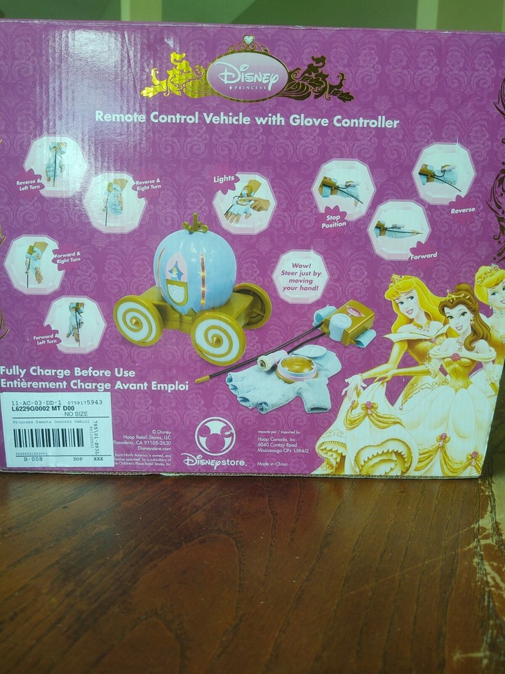 New in Box Disney Princess Remote Control Vehicle w/Glove Controller ...