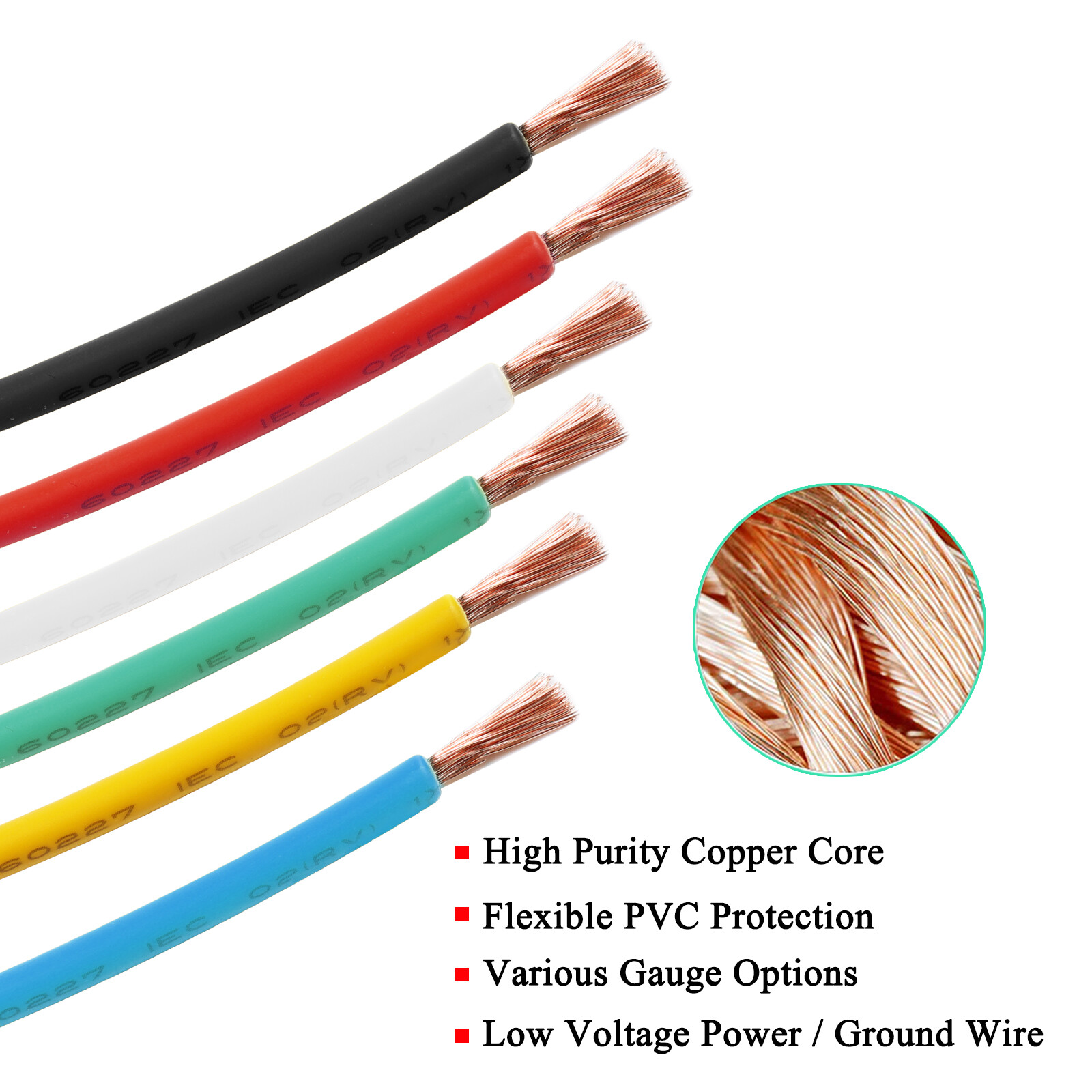 20 Gauge AWG Ga Automotive Primary Wiring Car Wire 100% Copper with ...