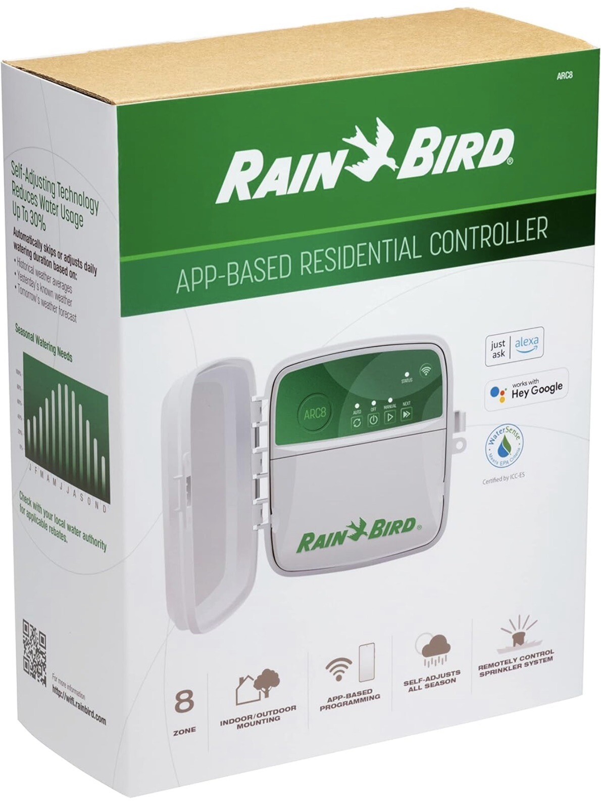 Rain Bird 8 Zone WiFi Residential Irrigation Sprinkler Controller timer ARC8 | eBay