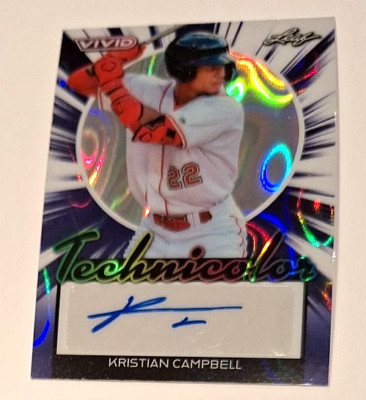 2024 Leaf Vivid Technicolor Purple #T-KC1 Kristian Campbell XRc Auto #4 ...