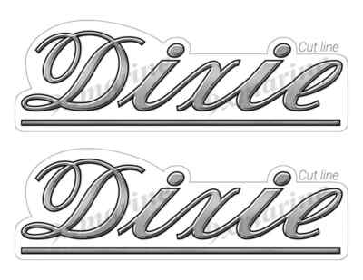 DIXIE Brushed Metal Vinyl Decal Boat Stickers 2 PC Set, 10"x 3.5" | eBay