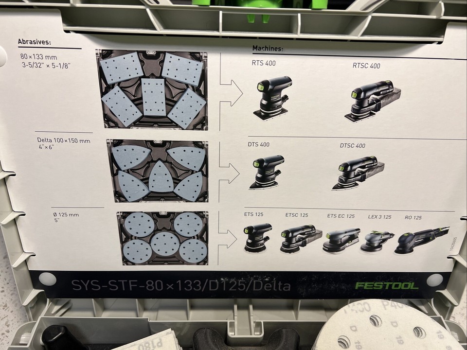 Festool 577126 SYS-STF D125 GR Abrasive Starter Set Systainer | eBay
