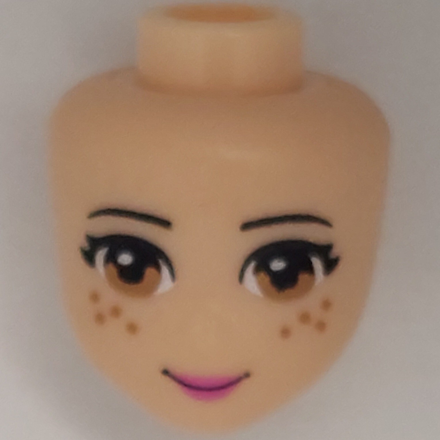 Lego Mini Doll, Head Friends with Medium Nougat Eyes, Dark Pink Lips ...