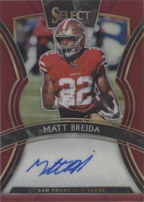 2019 Panini Select - Signatures Matt Breida #SP-MB Maroon Prizm /75 (AU ...
