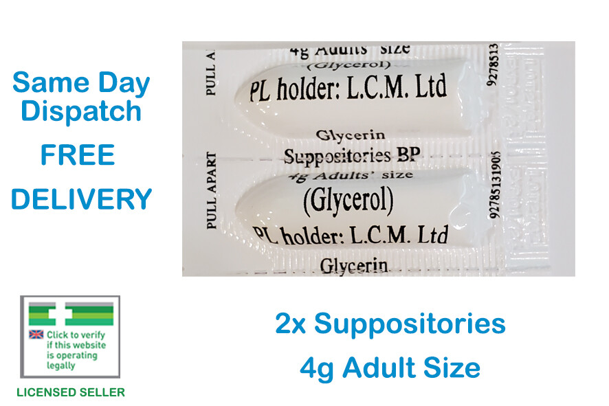 Adult 4g Glycerin Suppositories for Constipation Relief Glycerol FAST ...