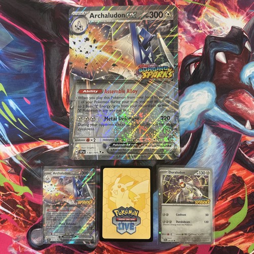 Pokémon TCG Archaludon ex, Duraludon Holo - Surging Sparks Stamped ...