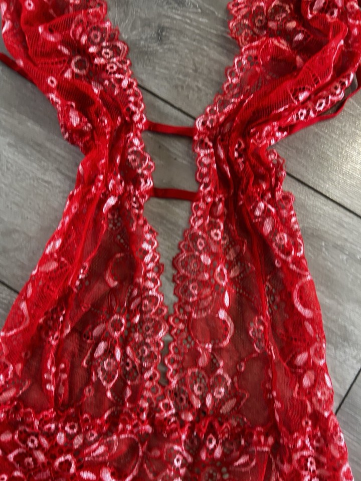 Avid love Size XL Lingerie Red Lace Thong Bodysuit New | eBay UK