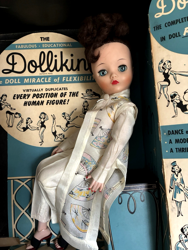 Vintage 1950's Uneeda 19" Dollikin Mannekin All Jtd Doll w/2 EXTRA ...