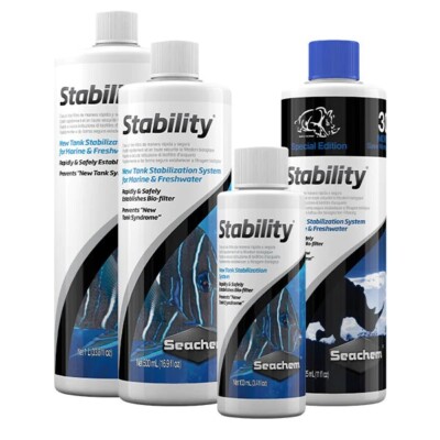 Seachem Stability Treatment New Aquarium Bacterial Booster Ammonia ...