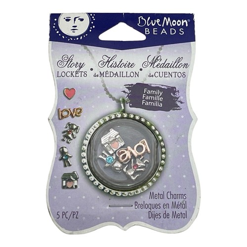 Blue Moon Beads Story Lockets Metal Love Heart Family Charms 5pcs | eBay