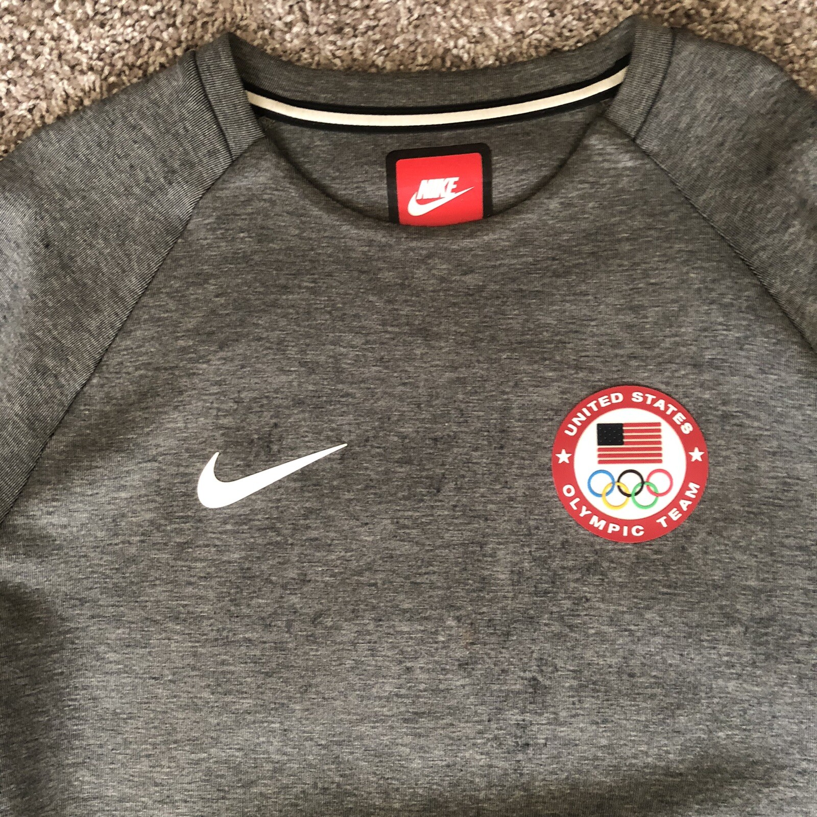 Nike Tech Fleece USA Olympics Crewneck Sweatshirt Gra… - Gem