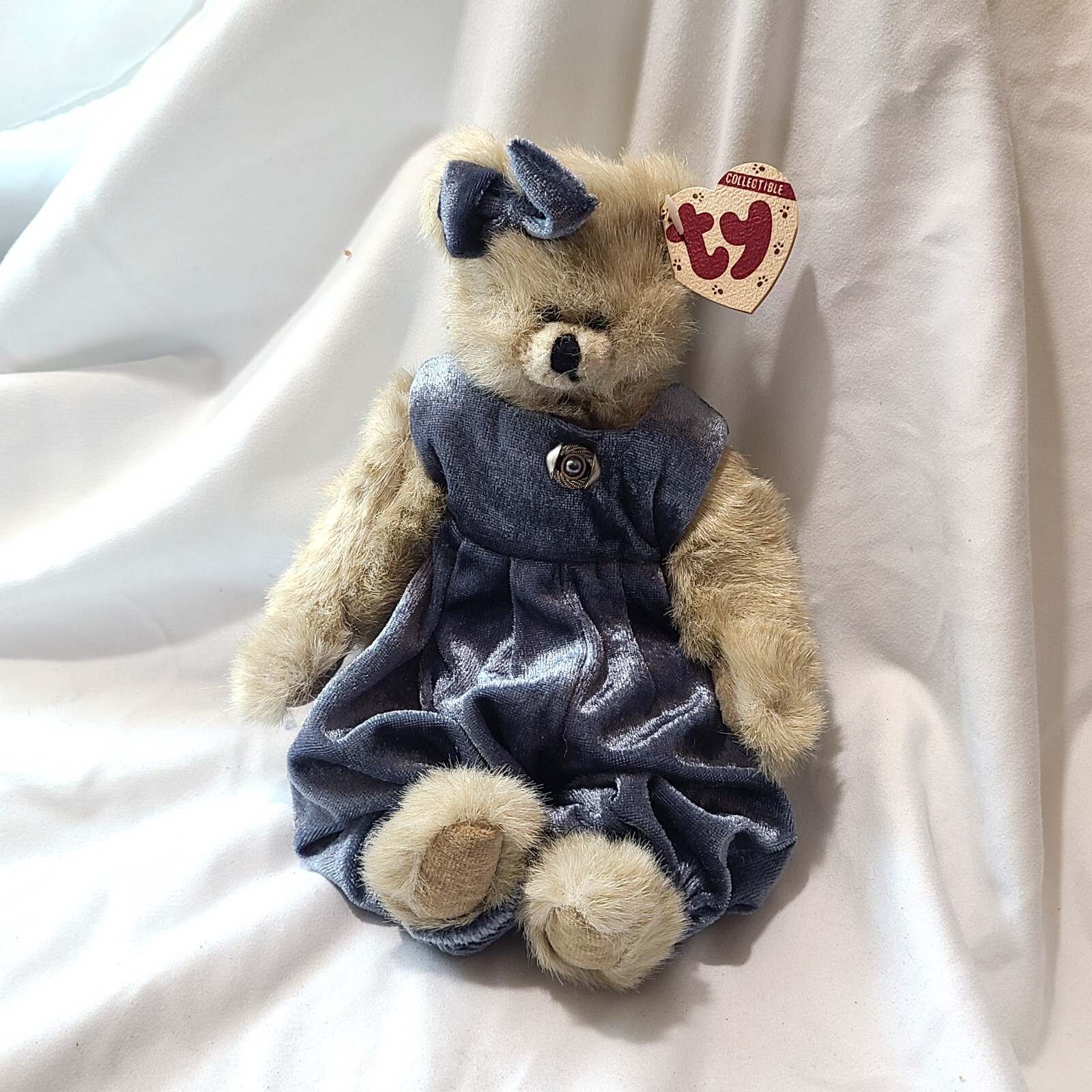 1993 Ty Attic Treasures Cassie Bear Beanie Babies Heart Stuffed Animal ...