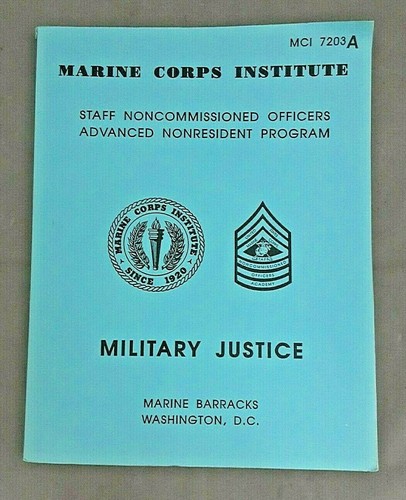 Vintage 1991 USMC MCI Marine Corps Institute 7203A SNCO Military ...