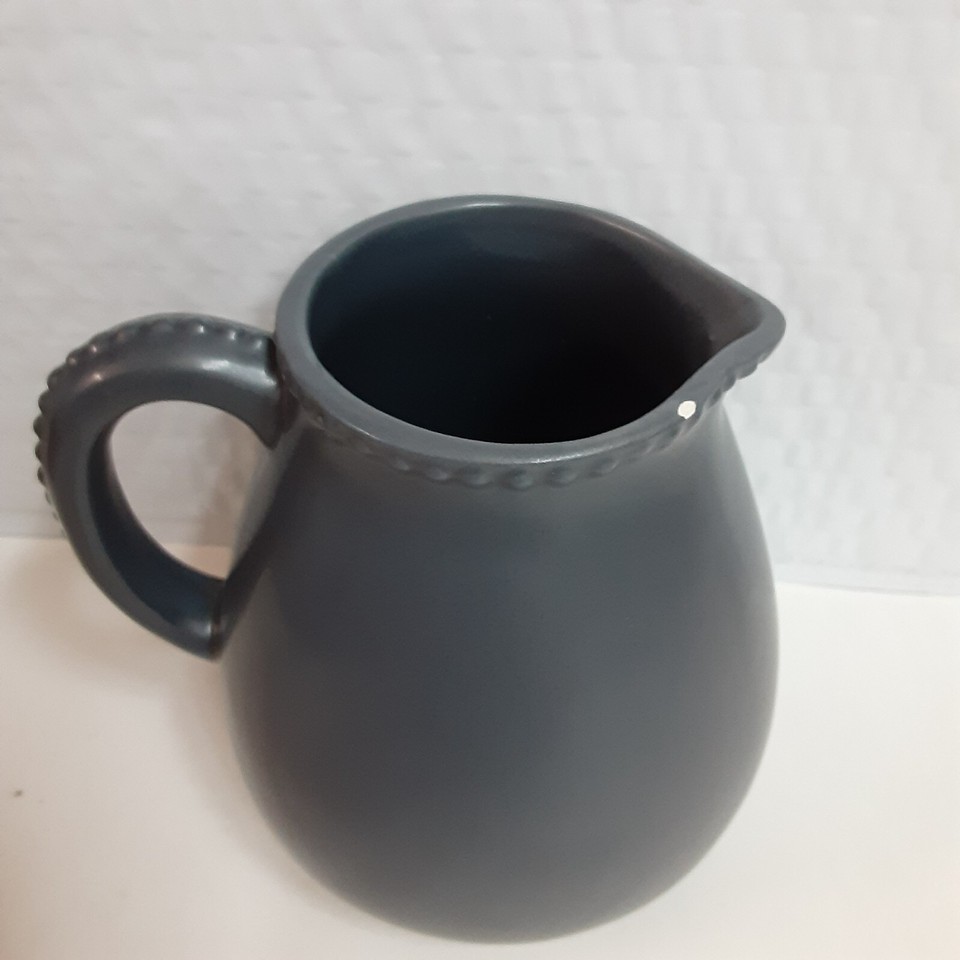 Small Gray Pitcher Food Safe 5 Inches Tall With Paint Chip On Rim | eBay