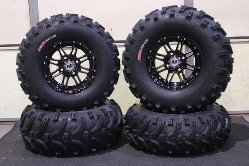 HONDA RUBICON 500 IRS 26" BEAR CLAW ATV TIRE & HD3 BLACK WHEEL KIT ...