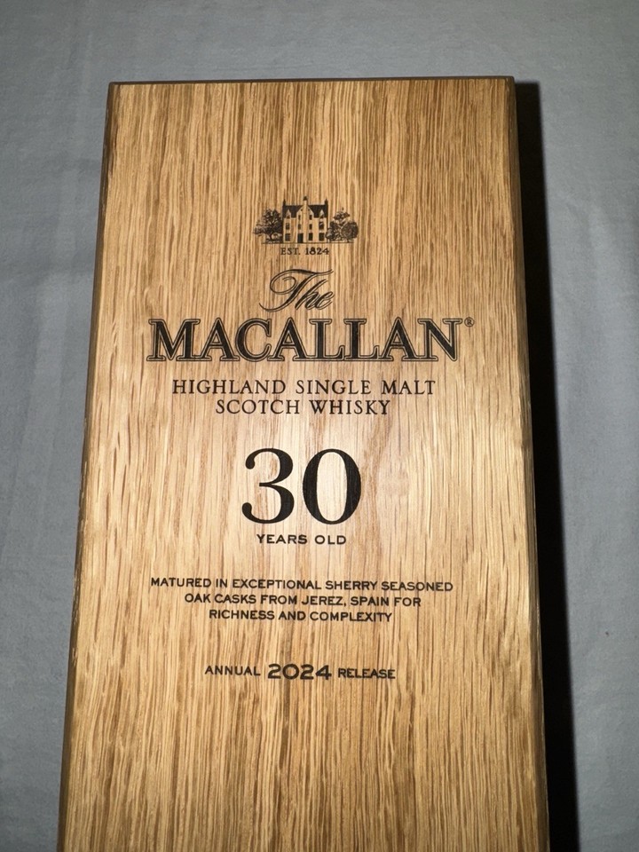Macallan 30 Year Highland Single Malt Scotch Whisky Wooden Case *2024 ...