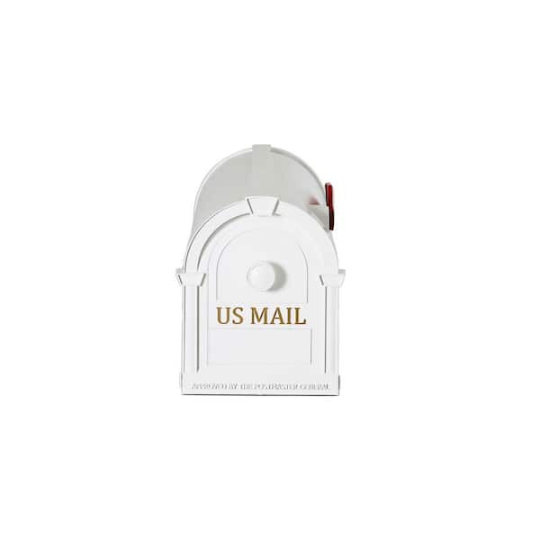 Hampton Post-Mount Mailbox, White with Gold Lettering | eBay