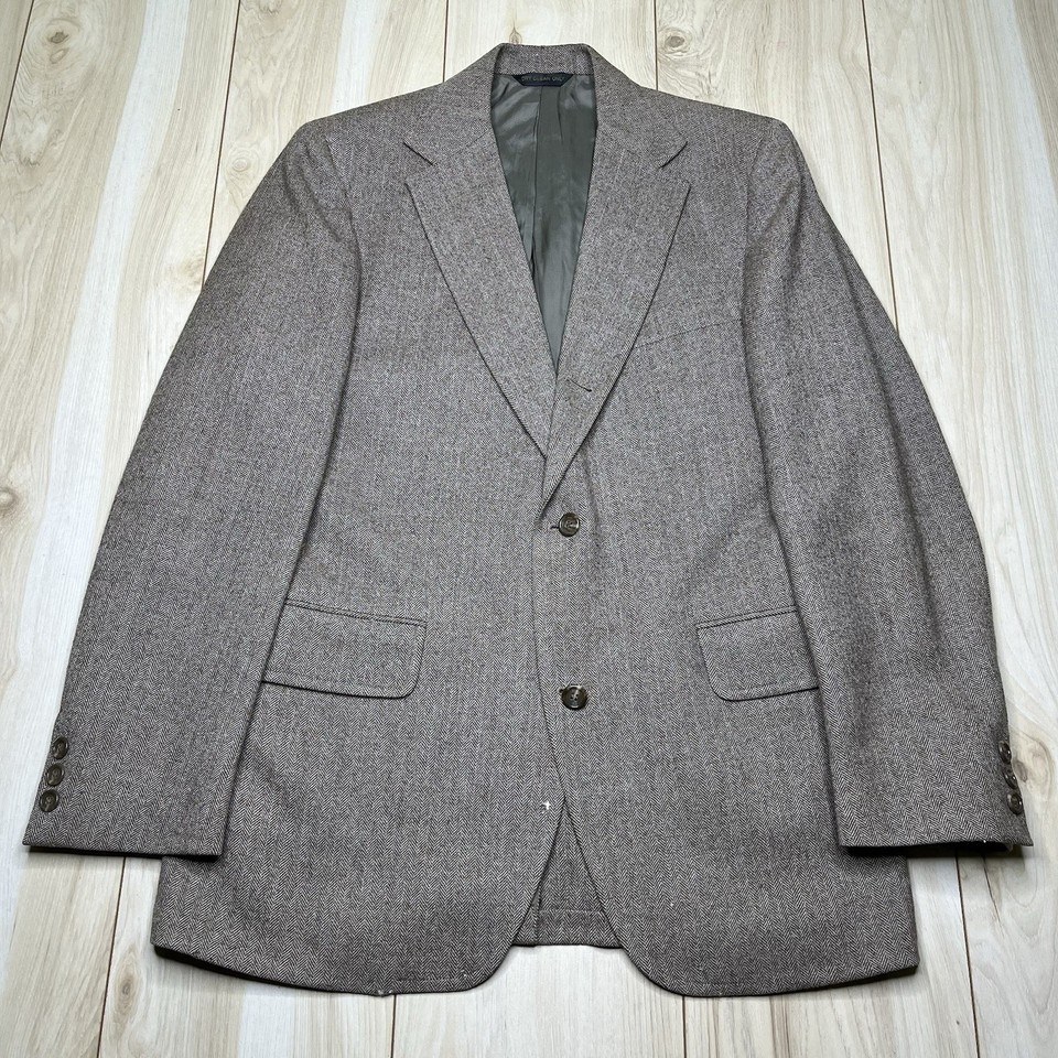 J. Press VTG 3-Pc Suit Half-Lined Herringbone Tweed Wool Mens 40R ...
