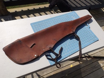 Used Heavy Leather Rifle Scabbard Horseback Scoped Bolt Action Lot #1 ...