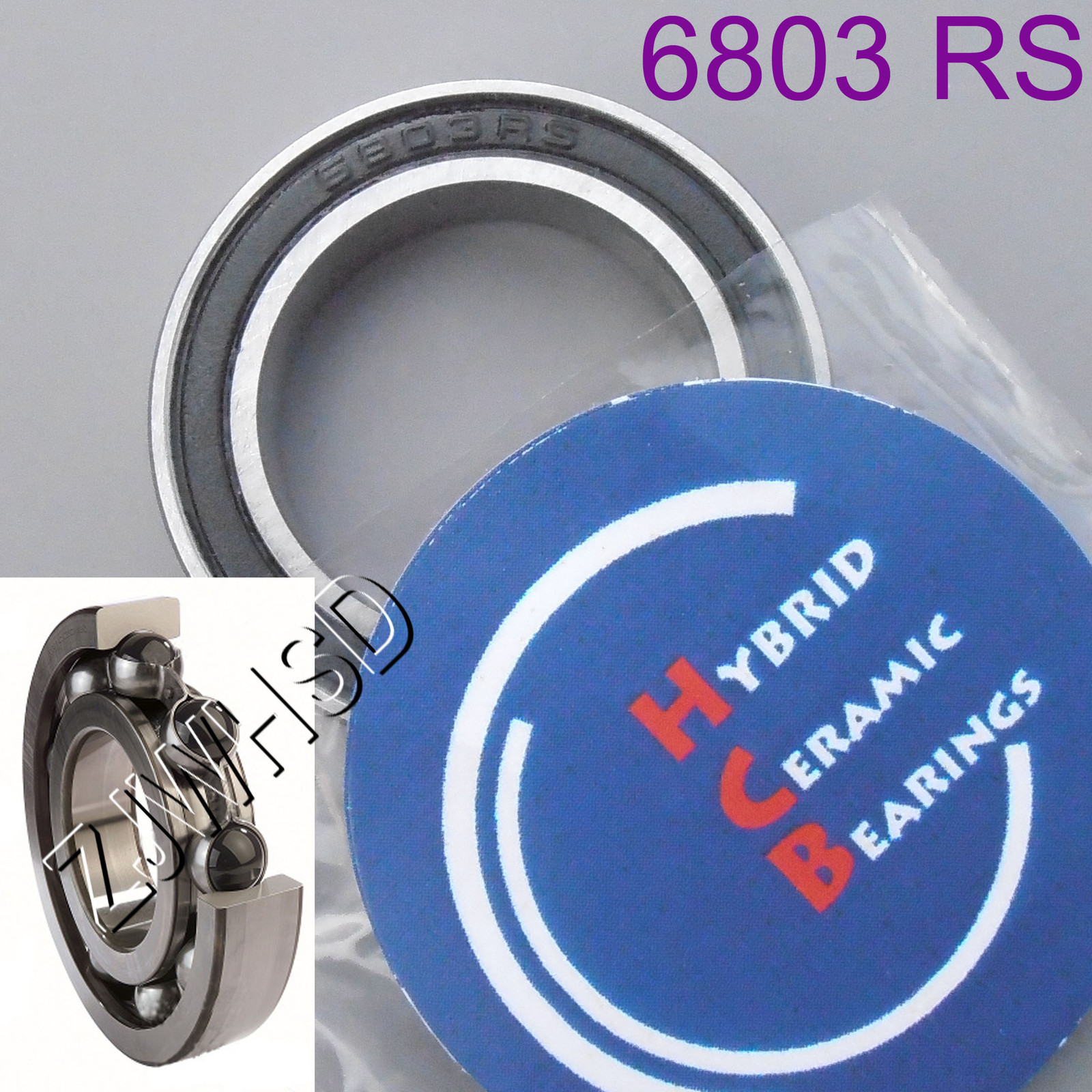6803 2RS Si3N4 Ceramic Ball Bearing Rubber Sealed 61803 Bike Parts 17 x ...