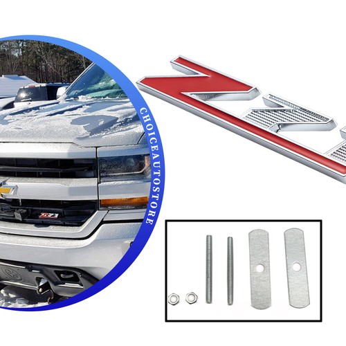 For Silverado Sierra Colorado Red Metal Z71 Front Grille Emblem Grill ...
