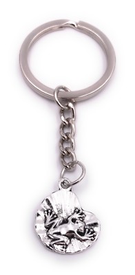 Frog on a Leaf Toad Weather Frog Key Ring Pendant Silver Made of Metal ...
