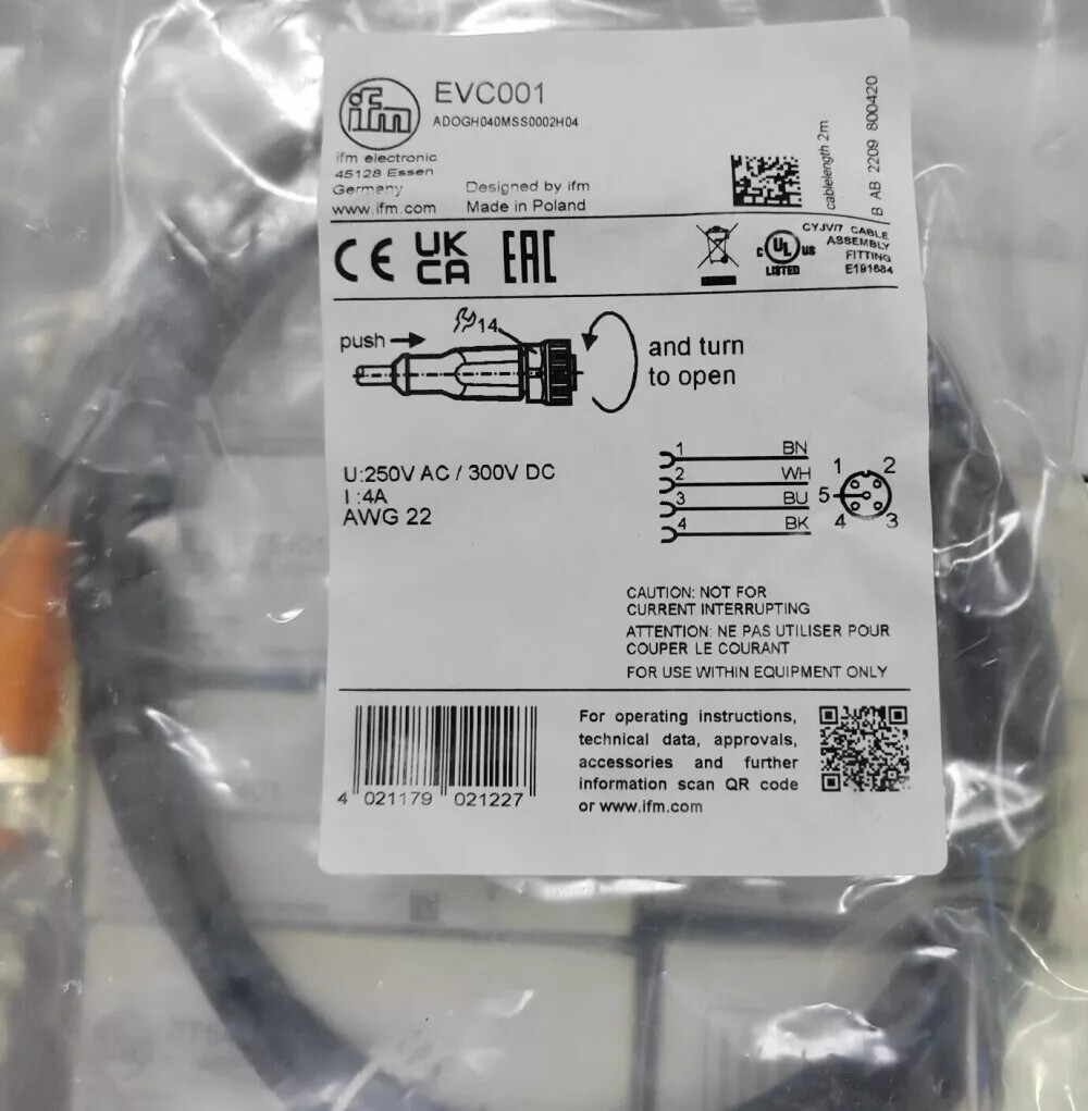 Brand new original IFM EVC007 electronic connection cable | eBay