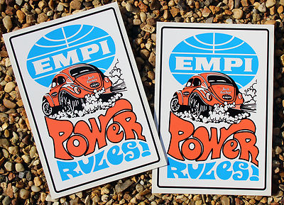 EMPI POWER RULES stickers INSIDE GLASS BEETLE SPLIT SCREEN CAMPER | eBay