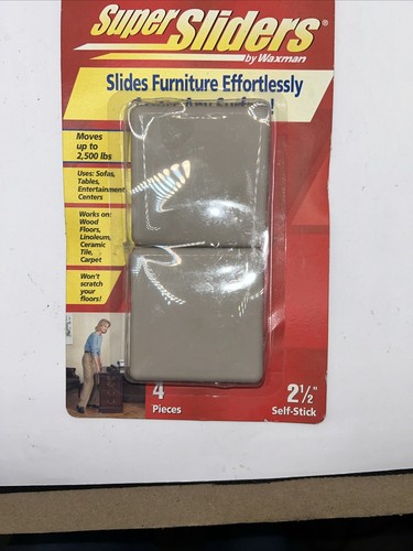 Super Sliders 4 Pieces Self Stick Furniture Sliders 2-1/2" New ...