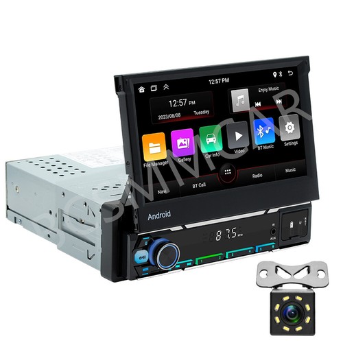 Car Radio Stereo Single Din GPS Player For Apple Carplay Andriod Auto W ...