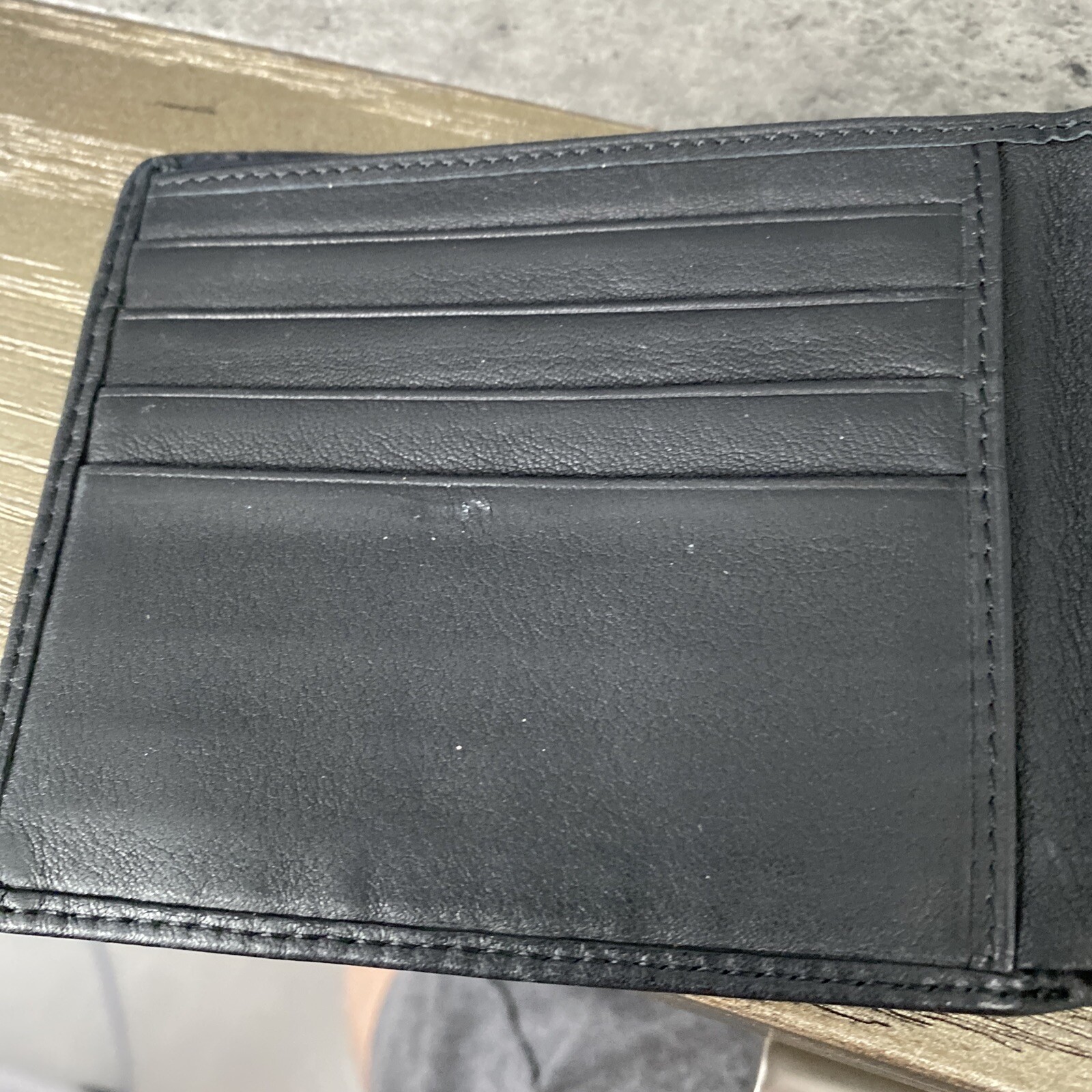 Septwolves Black Leather Bi Fold Wallet - Gem