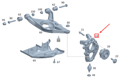 NEW MERCEDES-BENZ GLE W167 REAR LEFT WHEEL CARRIER A1673572100 | eBay