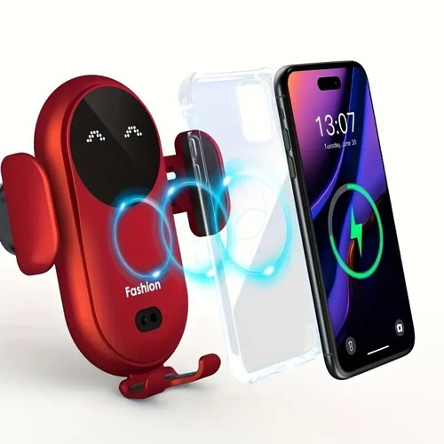 Wireless Car Charger Mount Holder Stand for Phone Auto Clamping Fast ...