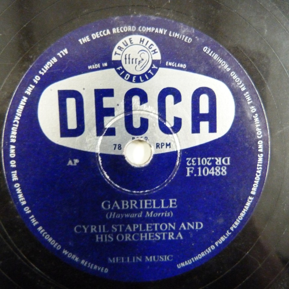 78 rpm CYRIL STAPLETON elephant tango / gabrielle , DECCA F 10488 | eBay