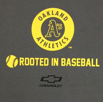 NEW OAKLAND ATHLETICS ROOTED IN BASEBALL DARK GRAY T-SHIRT XL CHEVY ...