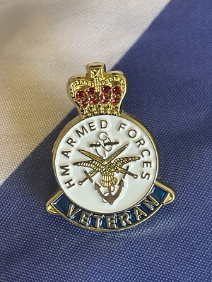 UK veterans armed forces pin badge brooch royal RAF Navy british Army ...