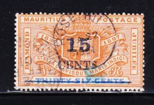 Album Treasures Mauritius Scott # 114 15c on 36c Coat of Arms F-VF Used ...