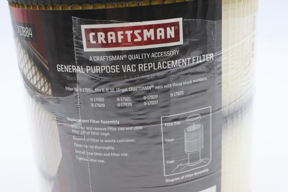 Craftsman 9-17884 17884 Vacuum Cartridge Filter fit for 17935 17937 ...