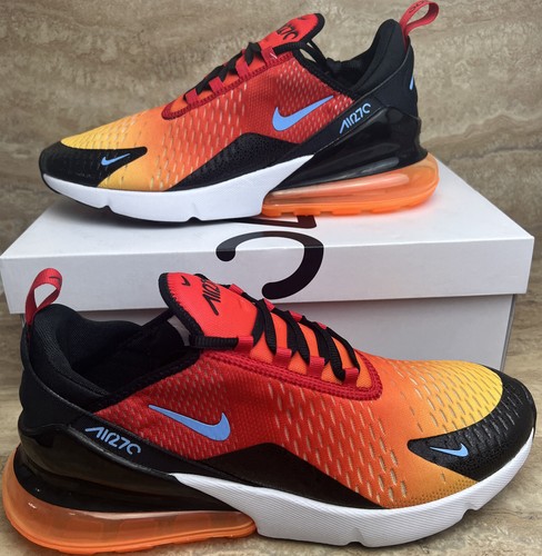 Nike Air Max 270 "Sunset" University Red Gold Sneakers Men's Size 10 / ...