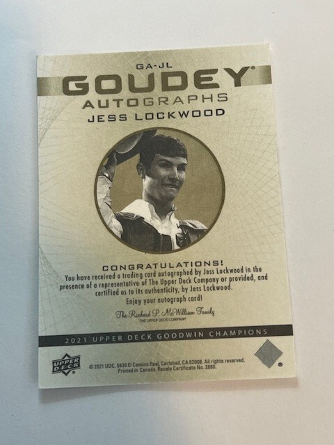 2021 Upper Deck Goodwin Champions Goudey Auto Jess Lockwood #GA-JL | eBay