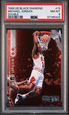 Michael Jordan 3000 SP📈PSA 8🔥1998 Upper Deck Black Diamond DOUBLE #13🏆 ...