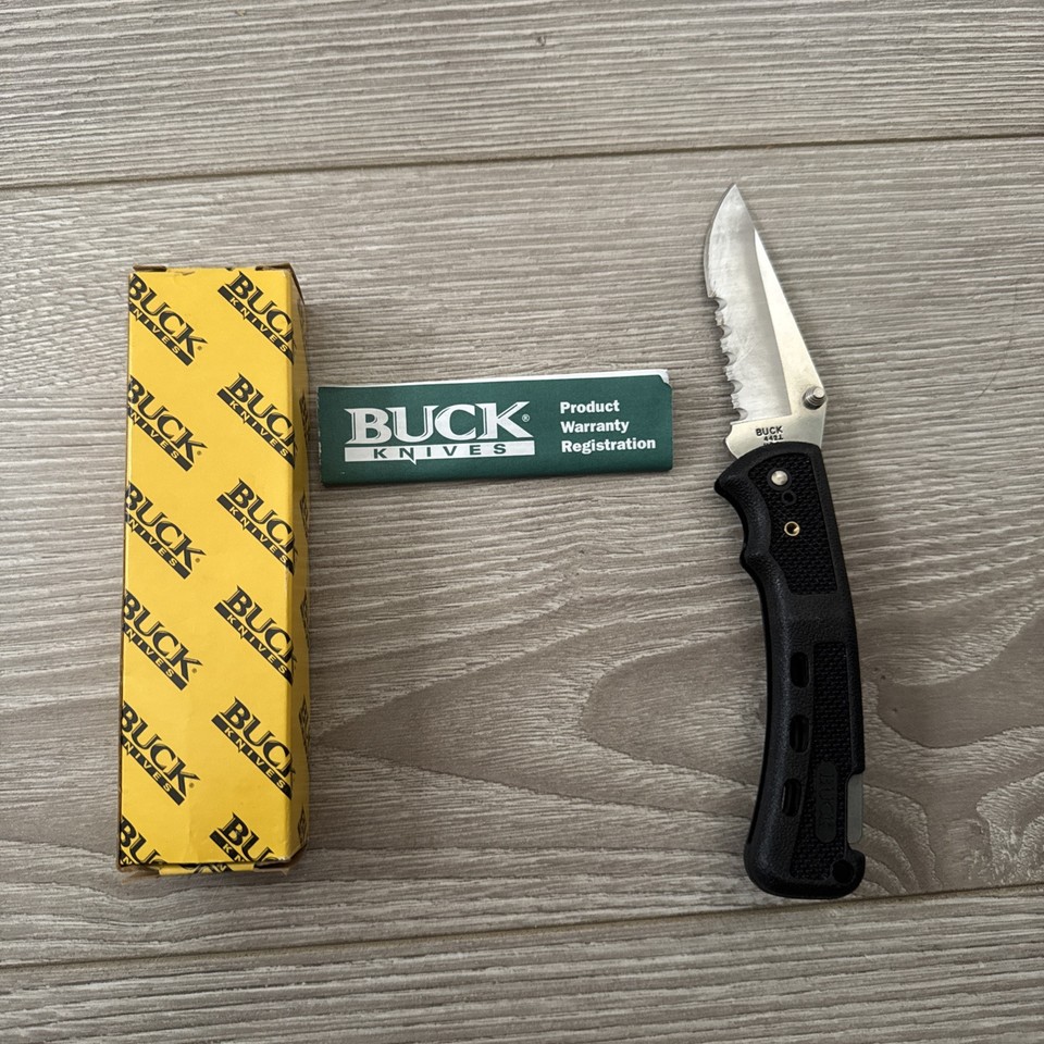 2003 Buck Bucklite 442-FX-0 2649 Black Folding lock Back Knife 4 3/8 ...