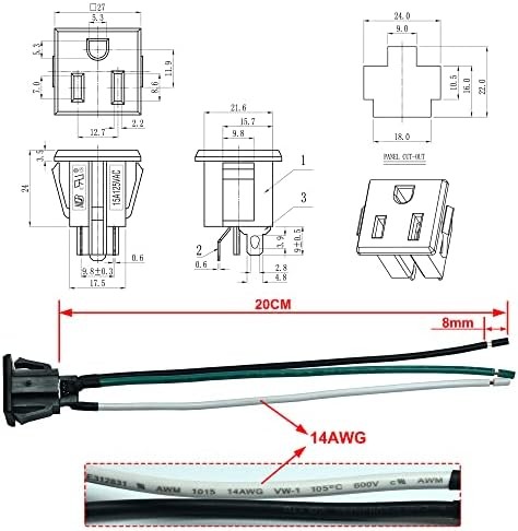 Panel Mount Outlet Power Socket | eBay