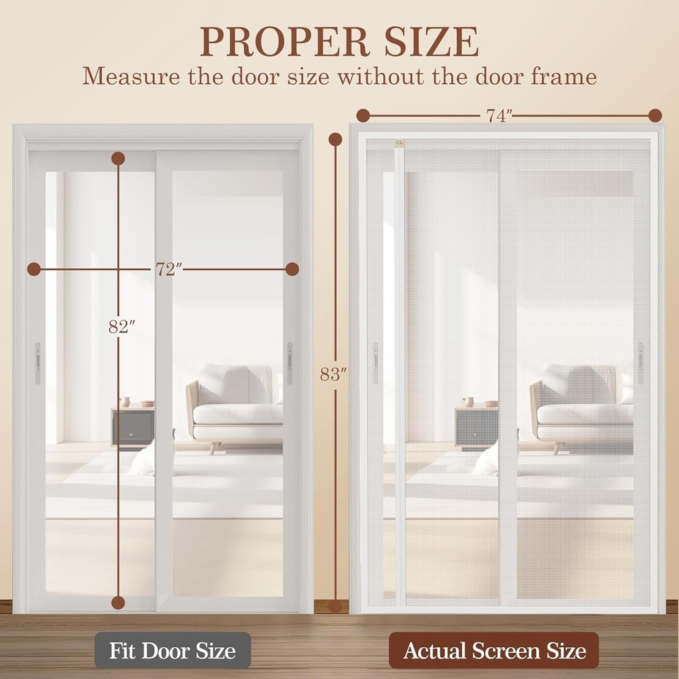 High-Quality White Reversible Magnetic Screen Door, Easy Installation ...
