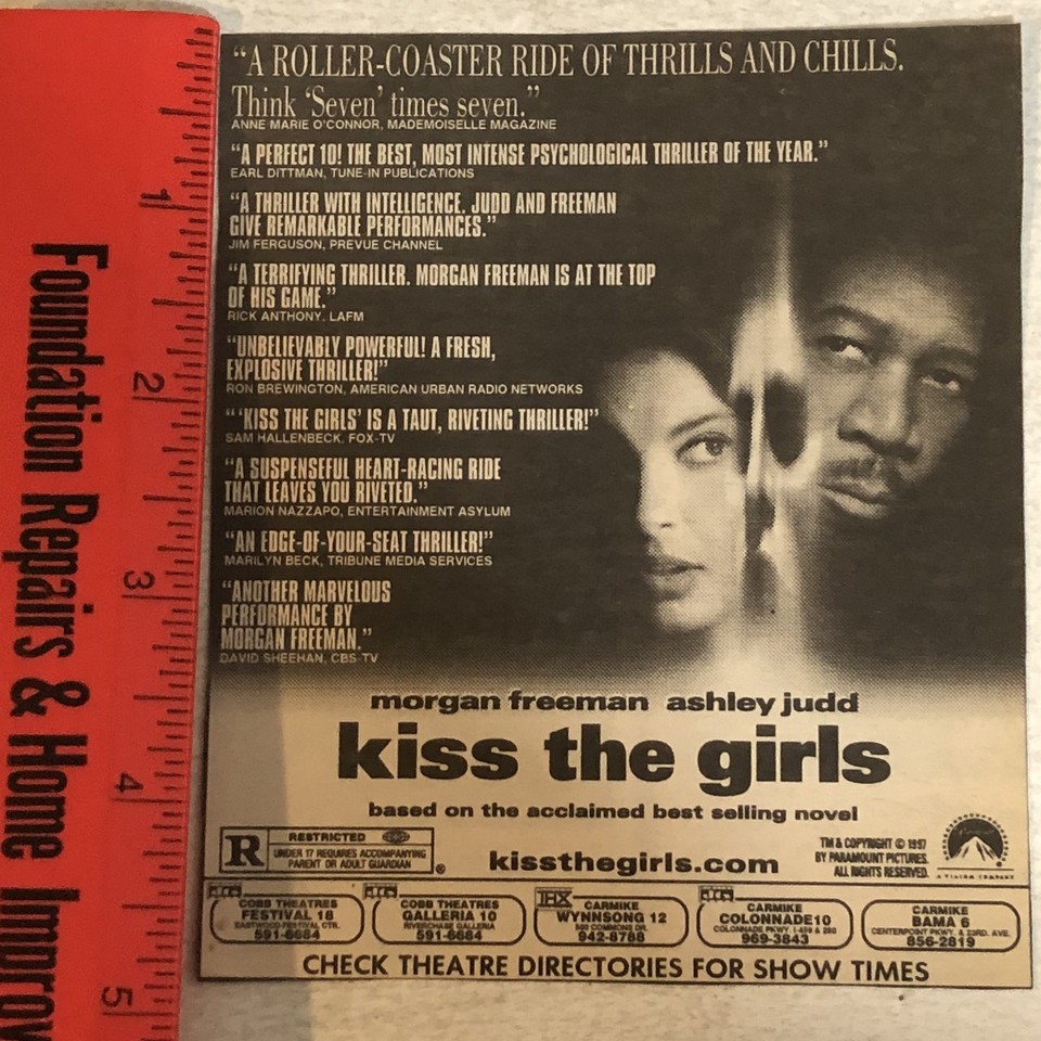 Kiss The Girls Movie Vintage Print Ad Morgan Freeman Ashley Judd Tpa15 ...