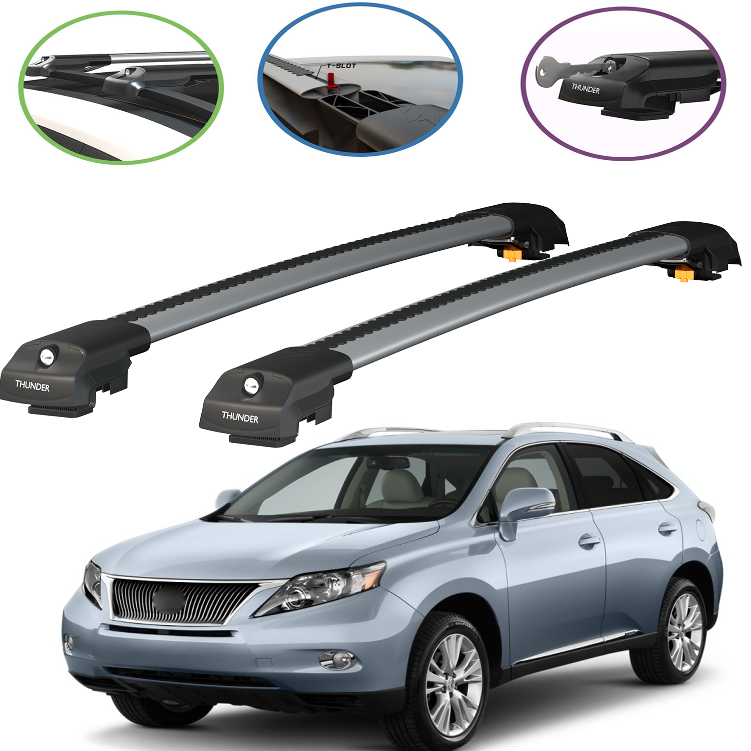 For LEXUS RX350 RX450 2010–2015 Roof Racks Cross Bars Luggage Carrier ...