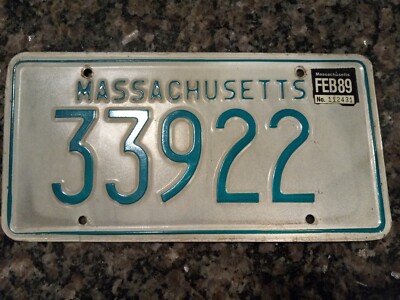 1989 Massachusetts license plate | eBay