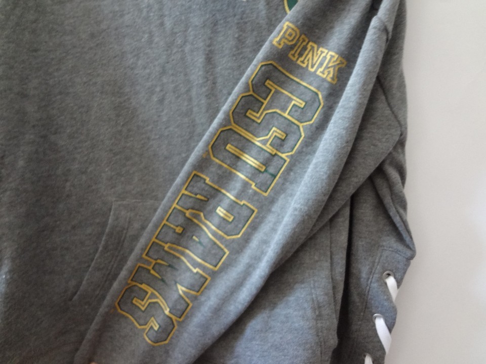 VICTORIAS SECRET PINK COLORADO STATE RAMS hoodie GRAPHIC SWEATSHIRT NWT ...