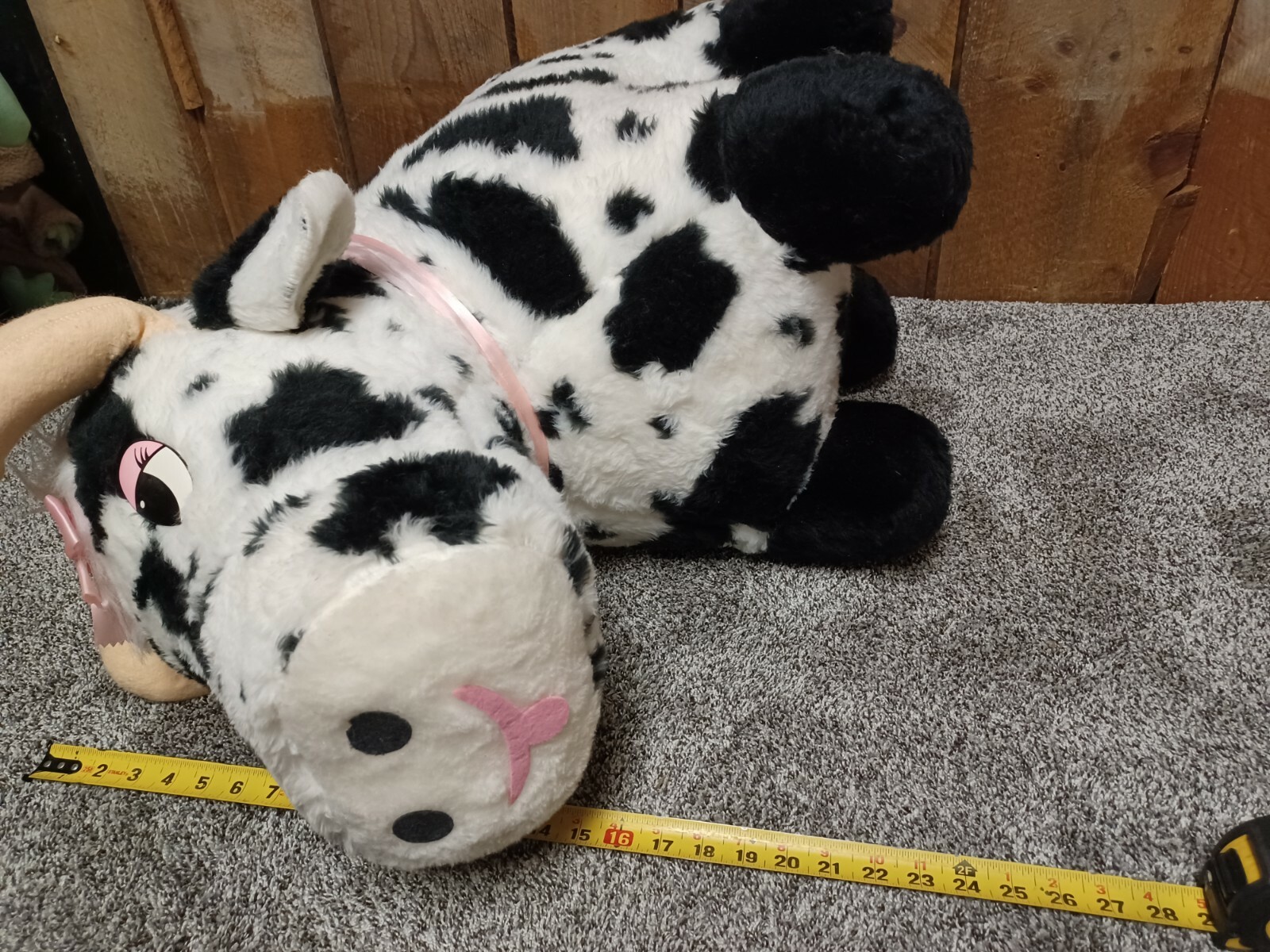 Vintage BJ Toy Giant 3 Foot Spotted Cow Plush w/ Loud Cow Bell | eBay